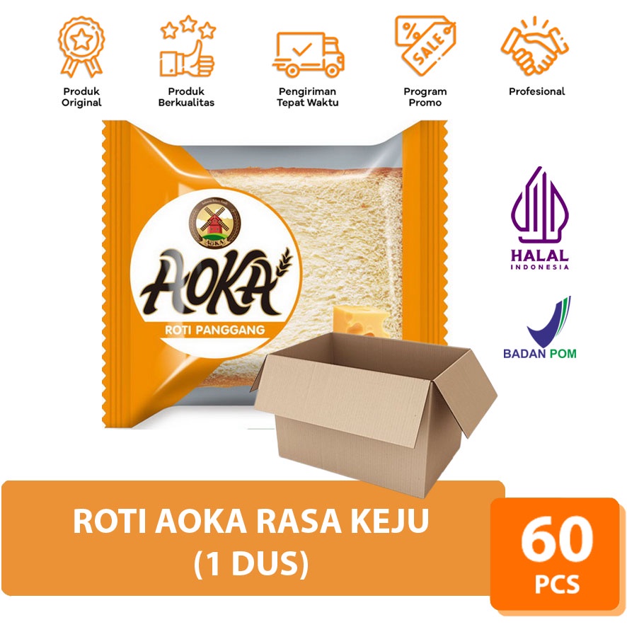 Jual AOKA Roti Panggang Rasa KEJU 1 DUS | Shopee Indonesia