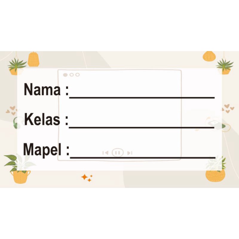 Jual PER 20 PCS CETAK STICKER MAPEL / STICKER CHROMO /STICKER NAMA DI ...