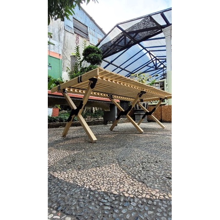 Jual meja lipat camping outdoor kayu | Shopee Indonesia