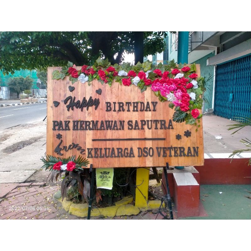 Jual Rental Papan Ucapan Rustic / Kayu Alkha Florist Palembang | Shopee ...