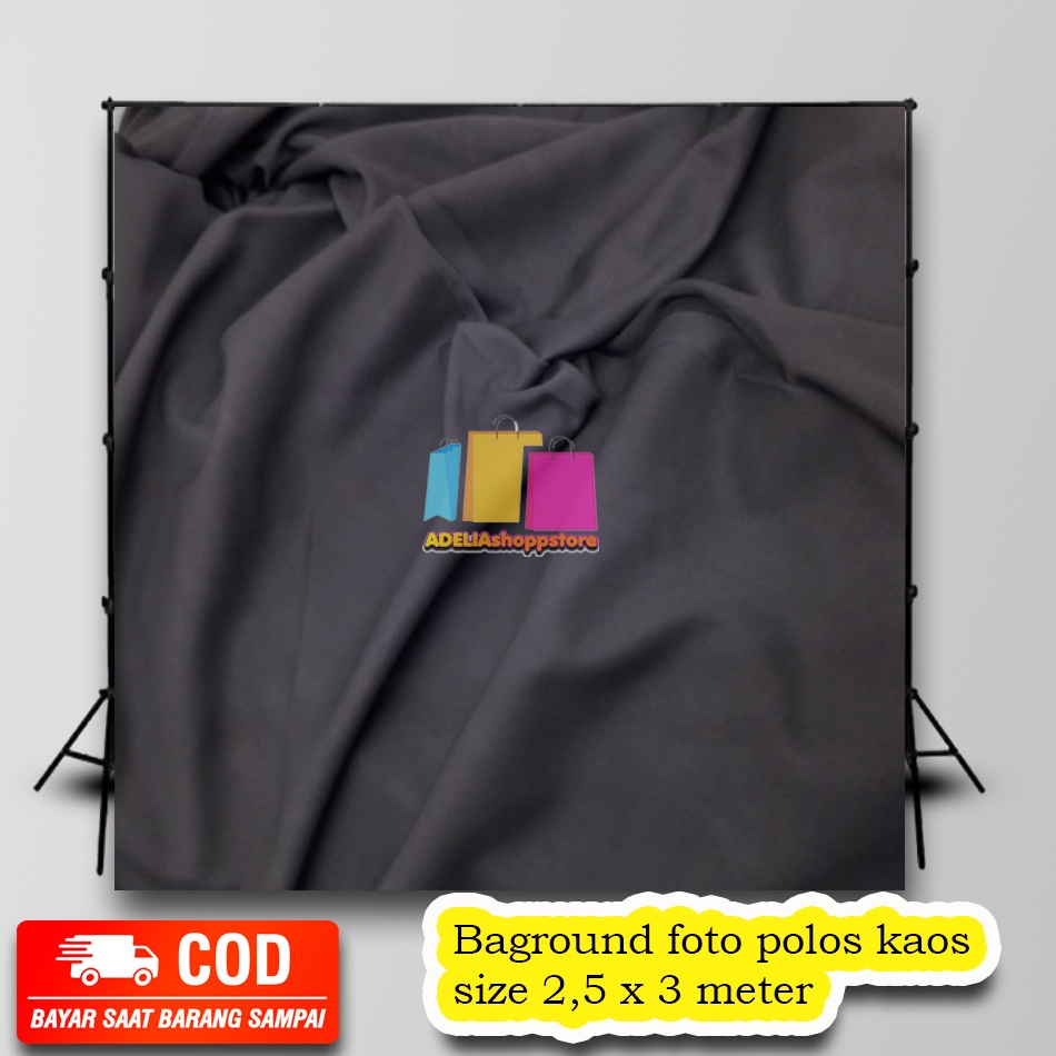 Jual Background foto layar foto kain size 2,5X3 meter polos hitam ...