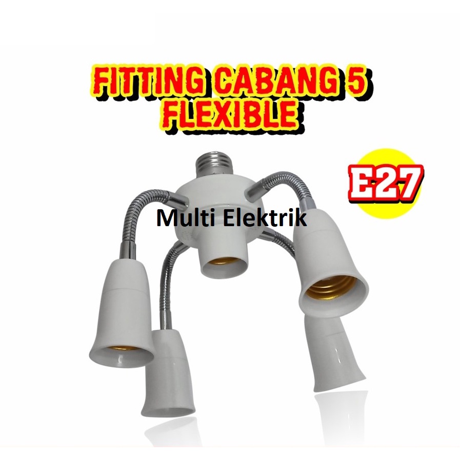 Jual Fitting Lampu E27 5 Cabang Flexible 5 lampu | Shopee Indonesia