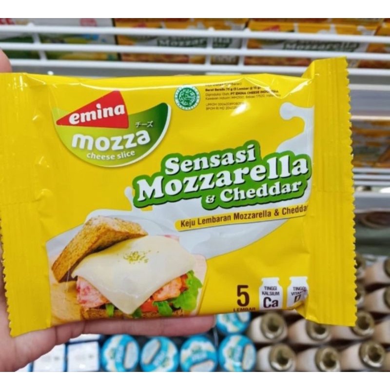 Jual EMINA Keju Mozza cheese slice 75gr (5lembarx15gr) keju lembaran ...