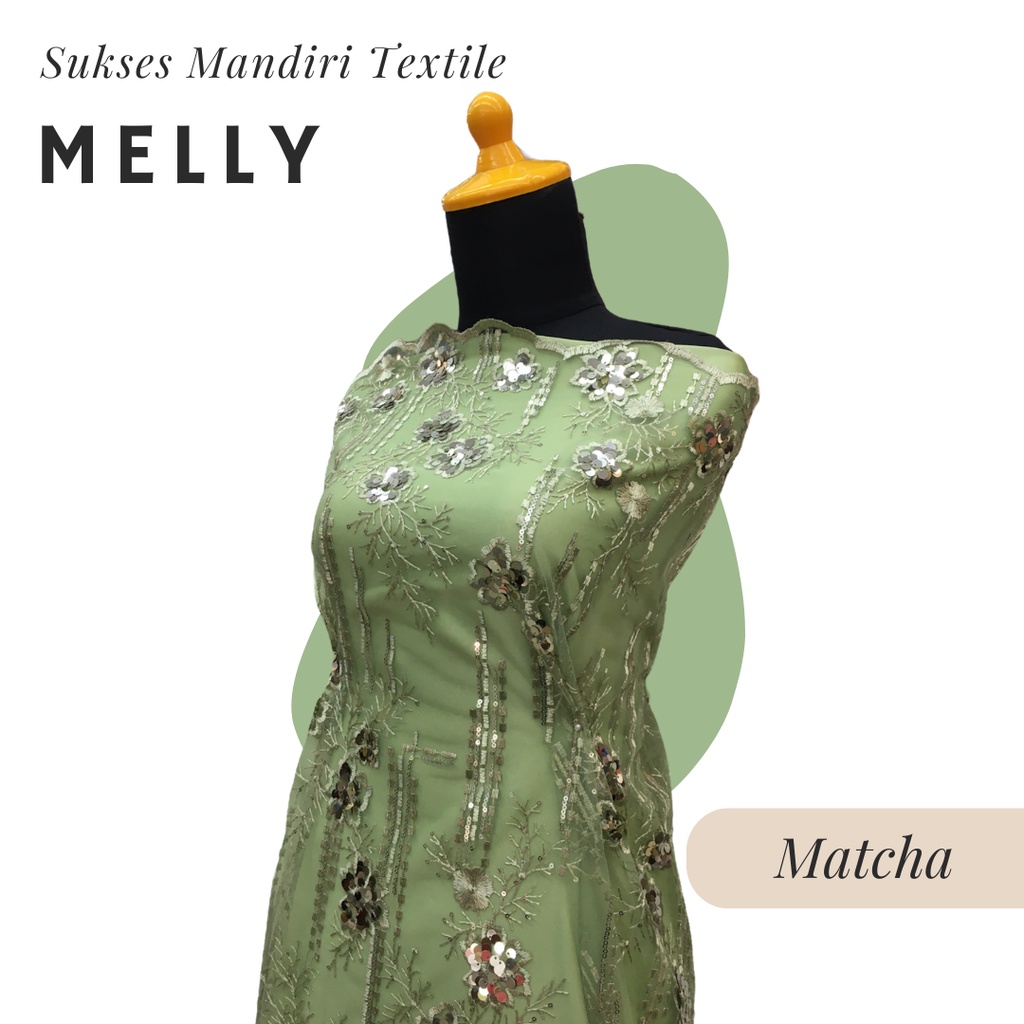 Jual [MELLY] Brokat Brukat Tile Premium Mewah Warna Matcha Hijau Sage ...