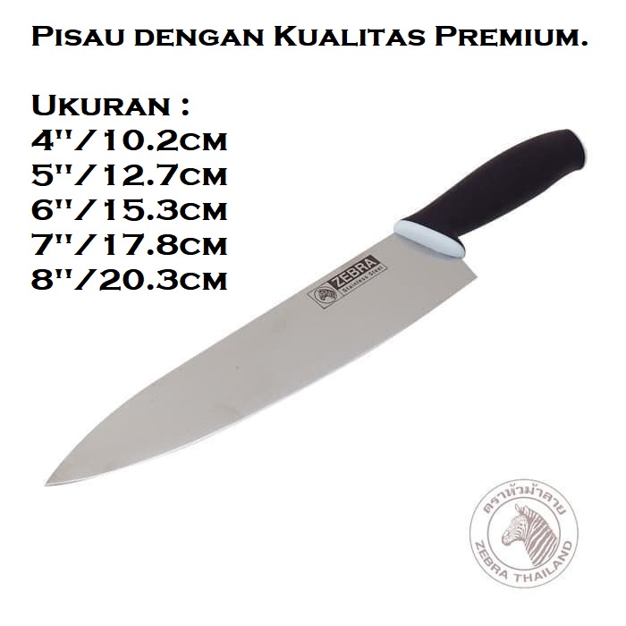 Jual Pisau Zebra Dapur Stainless Steel TAJAM PREMIUM Cincang Daging ...