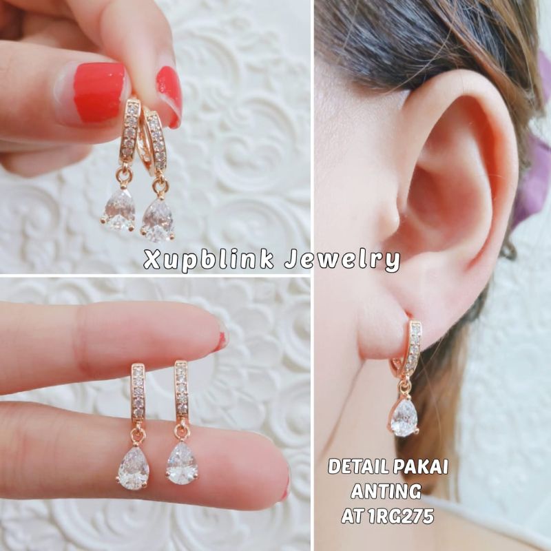 Jual Anting Klip Titanium Tetes Air Fashion Super Mewah | Shopee Indonesia