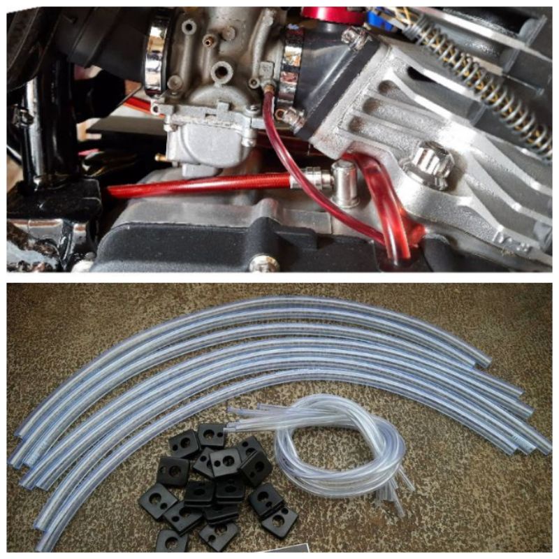 Jual Selang oli samping bening rx king besar dan kecil plus holder oil ...