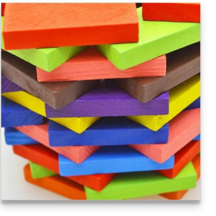 Jual Hot Popular Balok Kayu 120pcs. / Balok Warna / Balok Susun ...
