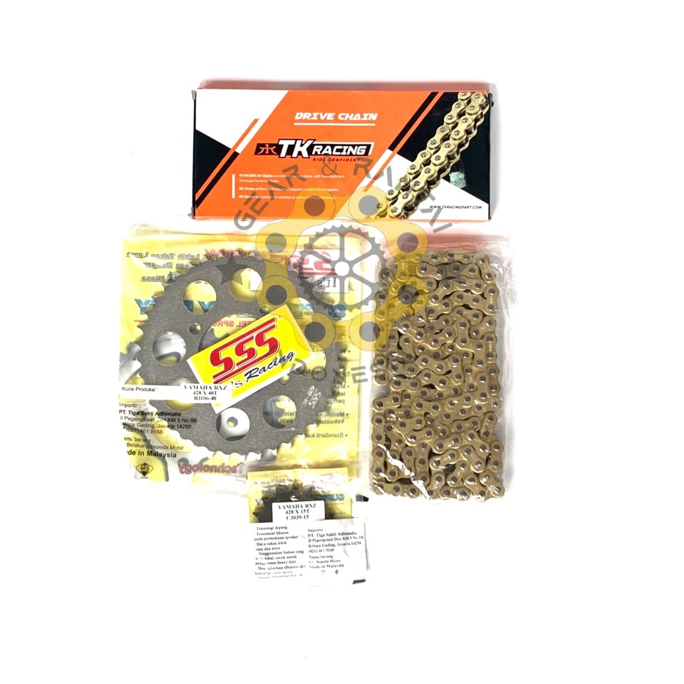 Jual GEAR SET GEARSET RANTAI GOLD 415 / 428 Yamaha Rxz Rx K Rxk Rx King Alfa Sigma Force1 F1z R ...