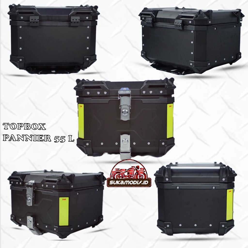 Jual Top box motor pannier alumunium impor 55 liter kunci model x ...