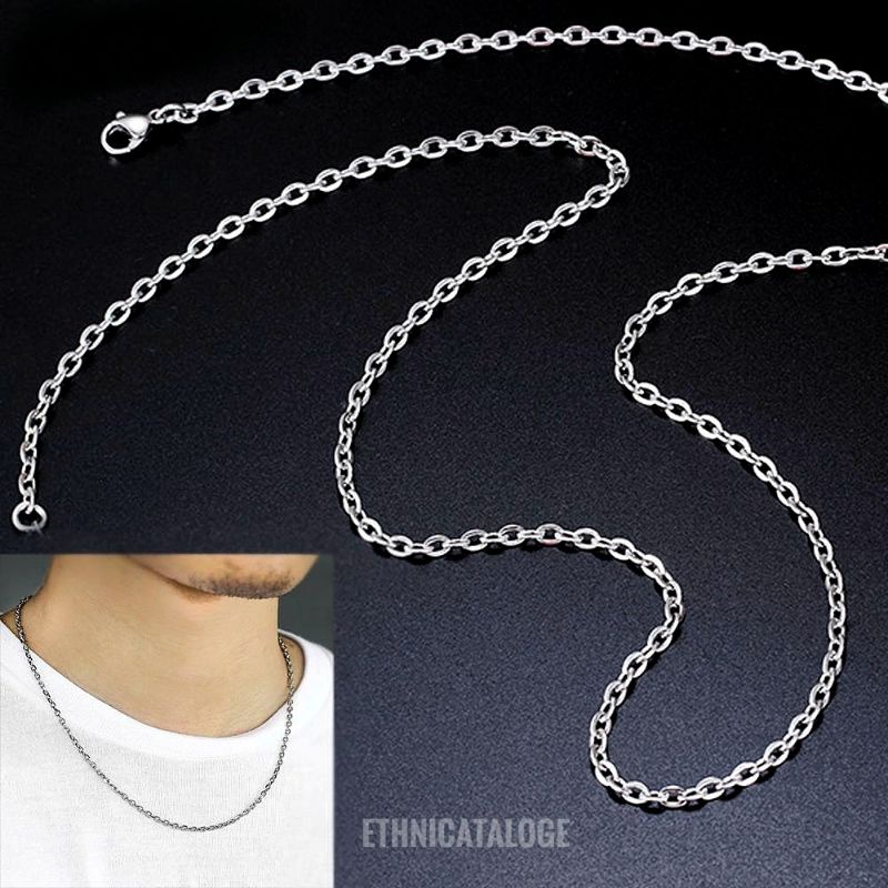 Jual Kalung rantai pria wanita titanium original stainless steel Nori ...