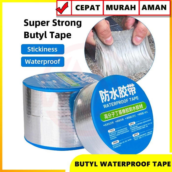 Jual LAKBAN ALUMINIUM FOIL TAPE 5 METER X 5CM WATERPROOF ANTI BOCOR DAN TAHAN PANAS SUPER STRONG ...