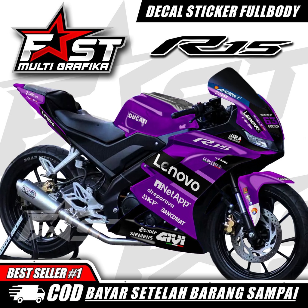 Jual Sticker Striping Decal Yamaha R15 V3, Sticker Decal R15 V3 ...
