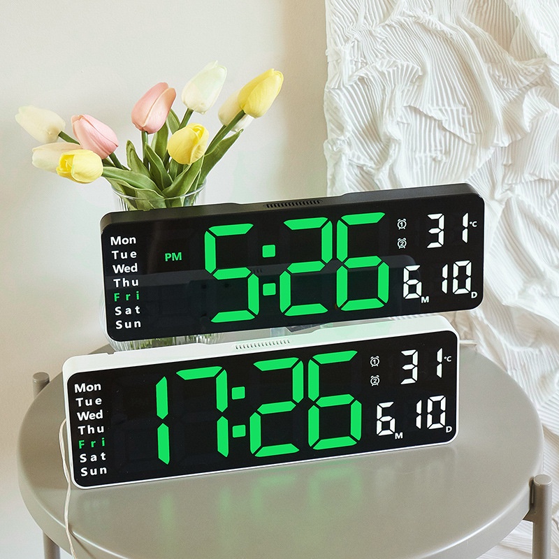 Jual Jam Digital LED Besar Tampilan Jelas Dinding / Kalender Alarm ...