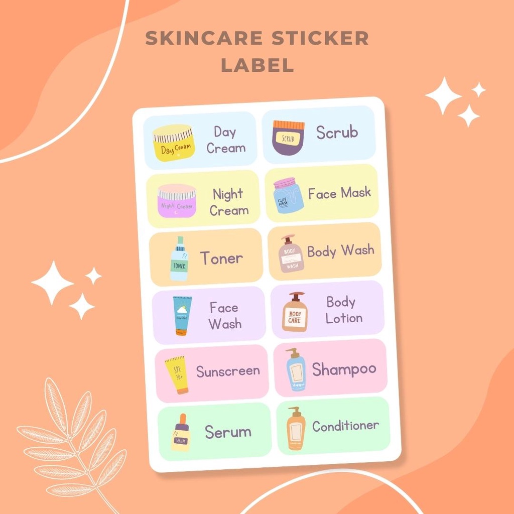Jual Aesthetic Skincare Bodycare Sticker Stiker | Shopee Indonesia