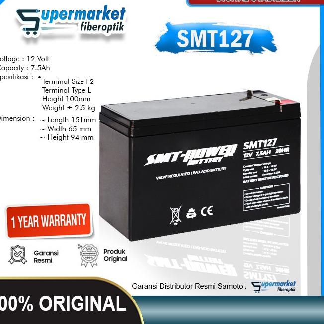 Jual Borong Hemat Aki UPS SMT 12V 7Ah - 12Volt - Baterai UPS - Batere ...