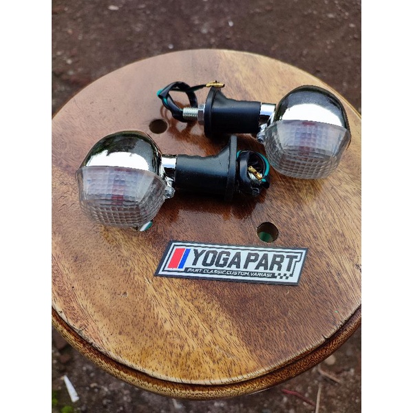 Jual LAMPU SEIN SEN RENTING NINJA R RR PENDEK IMPORT CHROME CROM GL MP ...