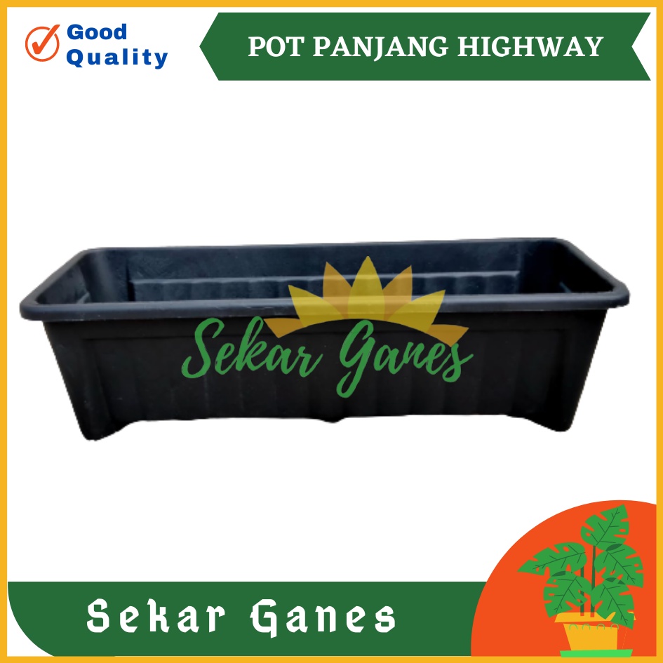 Jual Pot Bunga Panjang Highway 55 Hitam Pot Panjang 50cm Pot Bunga Segi ...