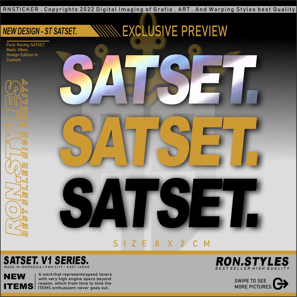 Jual ST05 CUTTING STICKER SATSET. STICKER TREND SATSET HOLOGRAM CUTTING ...