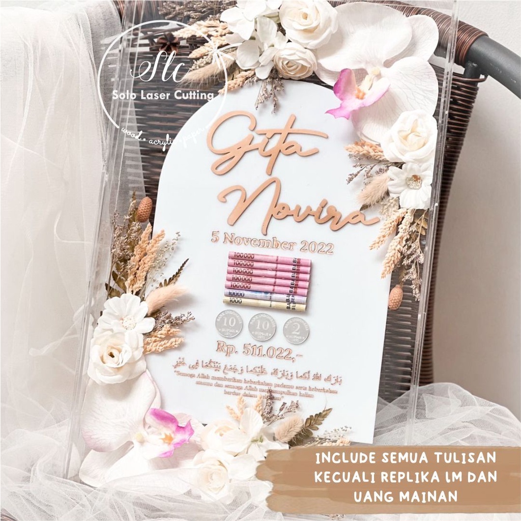 Jual BOTANIQUE DOME FRAME 25 X 40 CM Mahar Pernikahan GIFT ANNIVERSARY ...