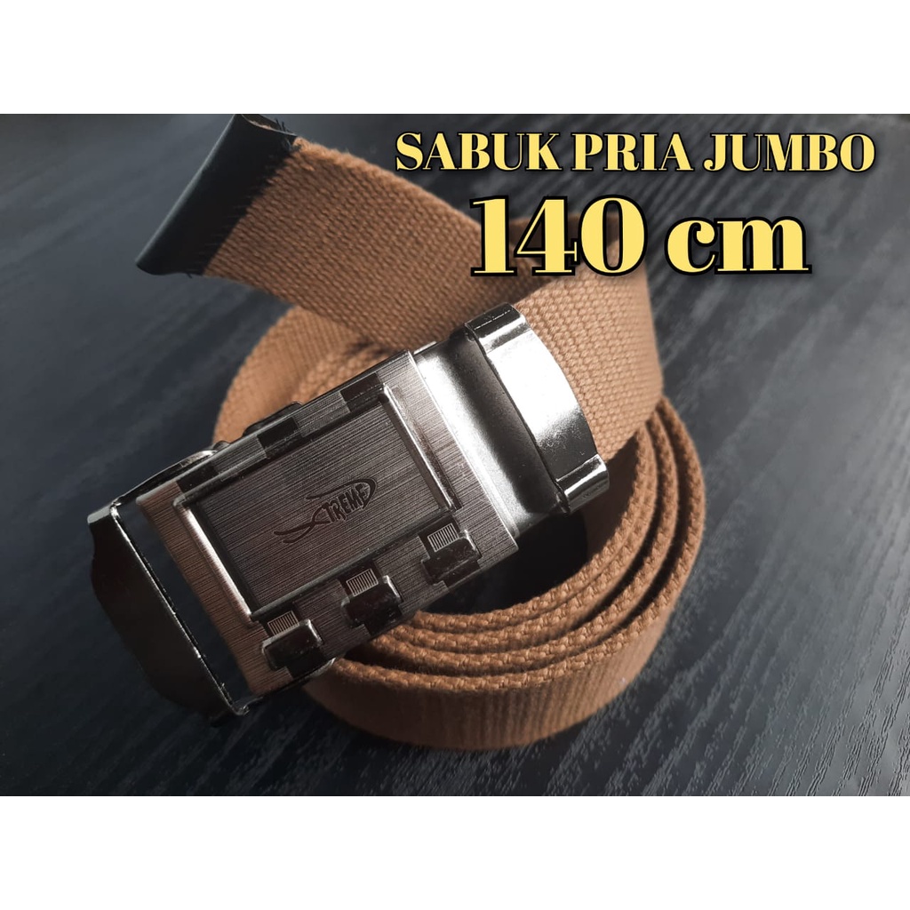 Jual Ikat pinggang Pria jumbo / sabuk pria kain katun panjang 140 cm ...