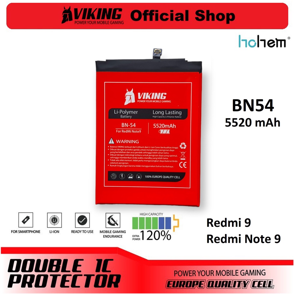 Jual Baterai VIKING Double Power XiaoMi BN54 Redmi 9 Note 9 Original ...