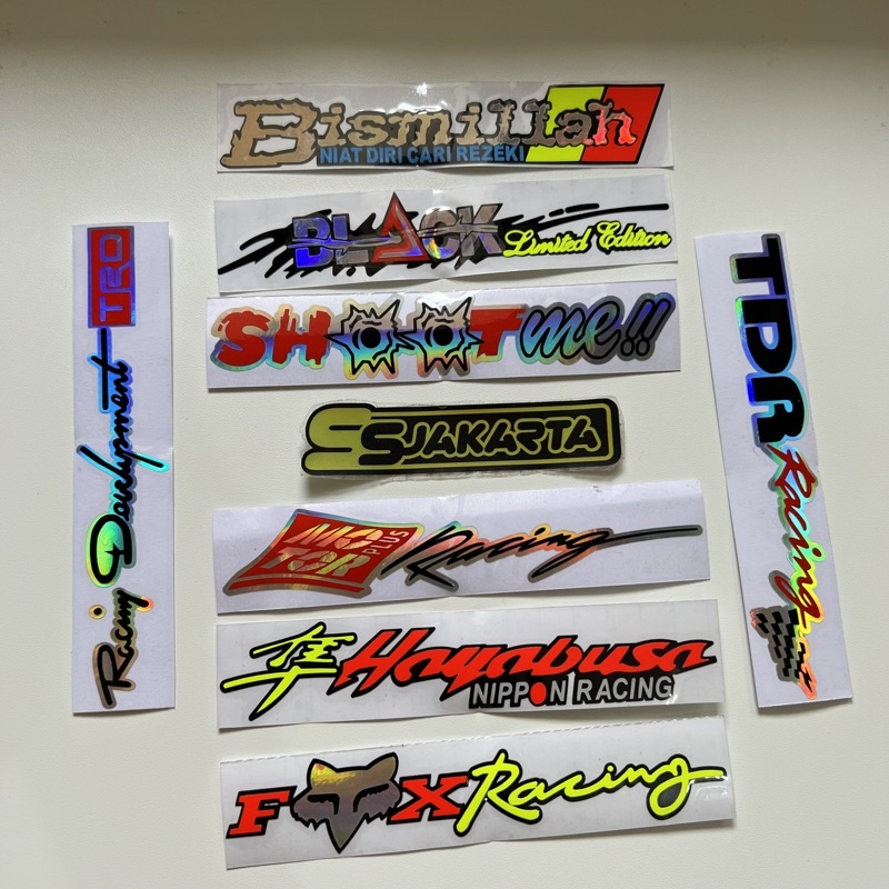 Jual STIKER STICKER MOTOR PLUS FOX RACING BLACK TDR TRD CUTTING ...