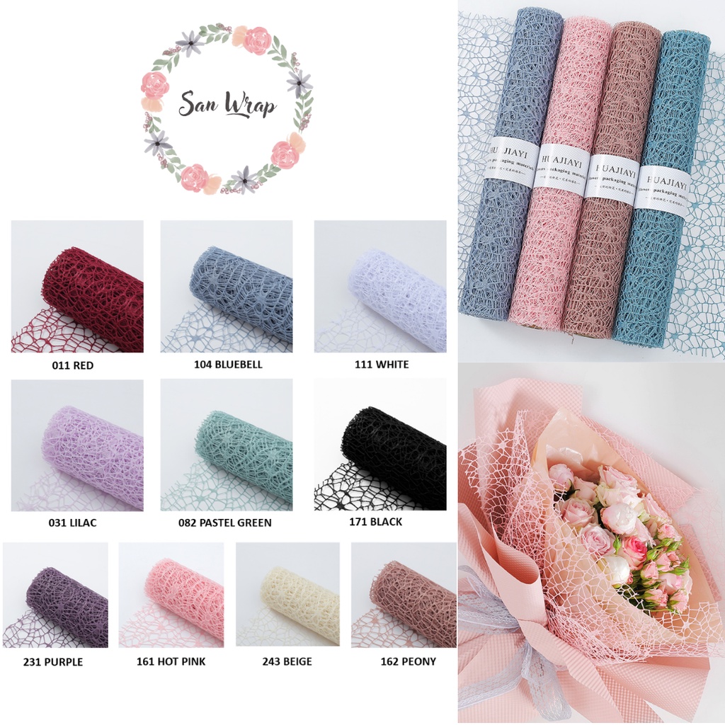 Jual Flowers Mesh Wrapping Paper Jaring Spider Korea/ Lembaran Spider ...
