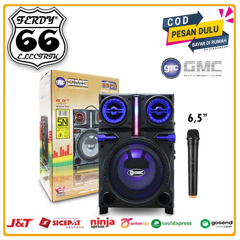 Jual Speaker GMC 897Q Portable bluetooth spiker free mic wireless KARAOKE | Shopee Indonesia