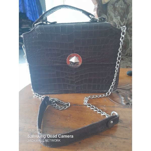 Jual Tas Sling rantai wanita croco Made in Italy | Shopee Indonesia