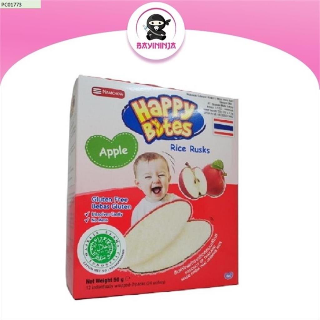 Jual HAPPY BITES Rice Rusks Apple 50 g | Shopee Indonesia