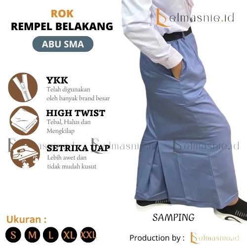 Jual ROK SPAN REMPEL BELAKANG ROK REMPEL ROK SERAGAM SEKOLAH SMA ROK ...