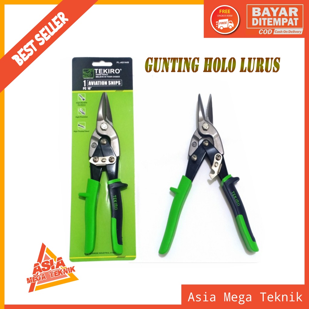 Jual Tekiro Gunting Holo 10 Inch Mata Lurus Gunting Baja Besi ...