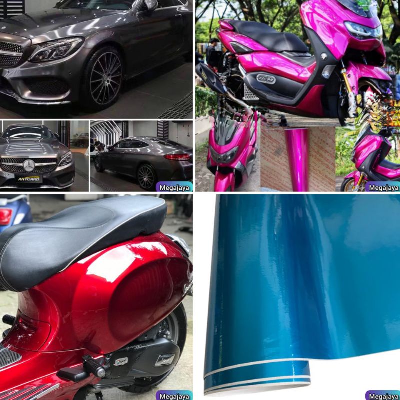 Jual Sticker Metalic Stiker Glossy Candy Mobil 152cm x 50cm | Shopee ...