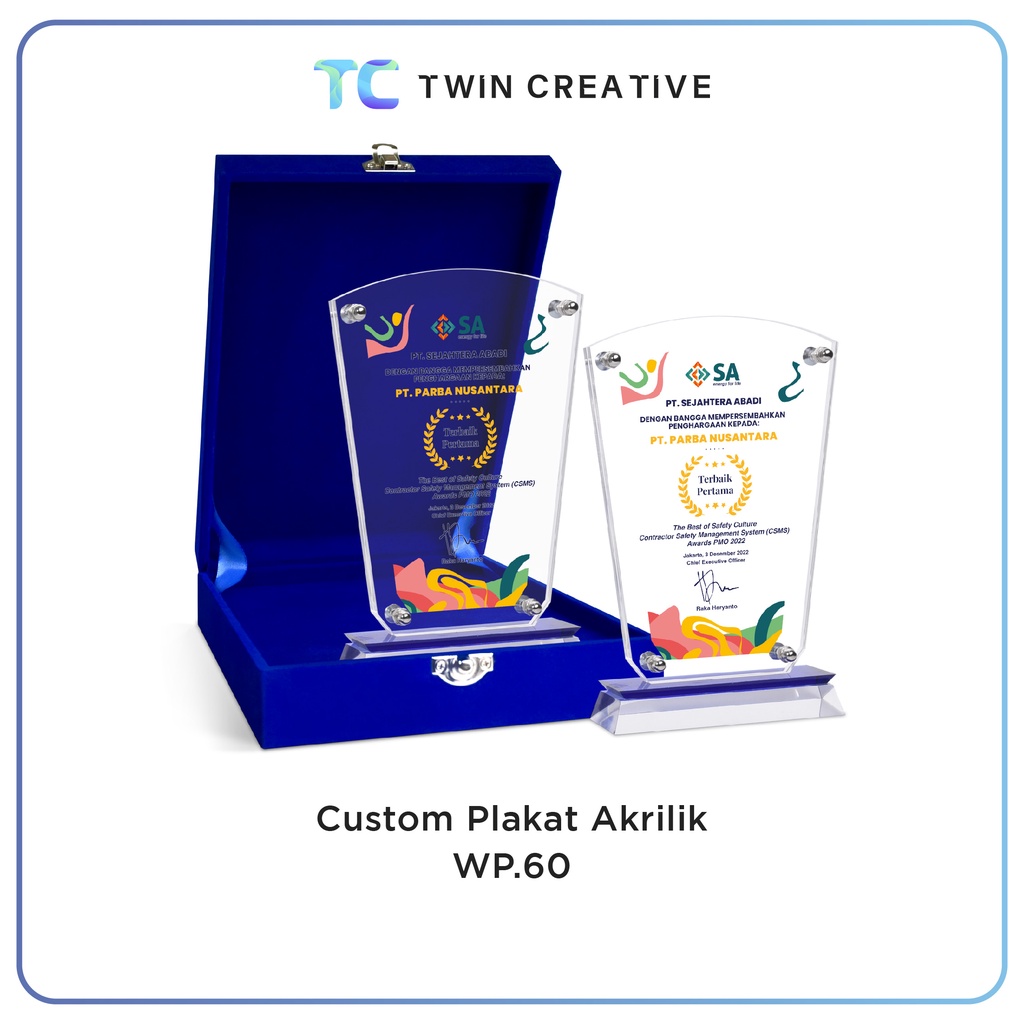 Jual Plakat Akrilik Premium Piagam Penghargaan Piala Thropy Wisuda Free ...