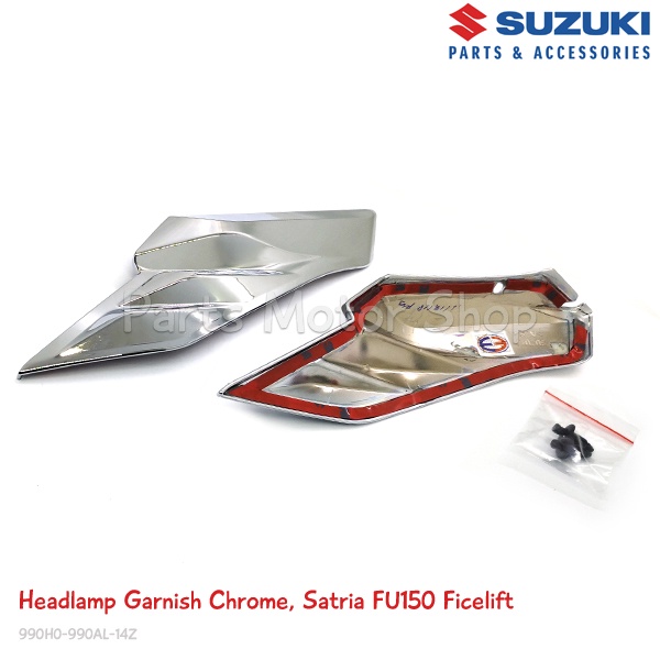 Jual Head Lamp Garnish Chrome Original Satria FU150 Facelift | Shopee ...