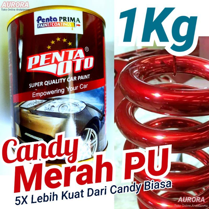 Jual Cat Candytone Red PU Penta Oto Candy tone merah Penta Super Gloss ...