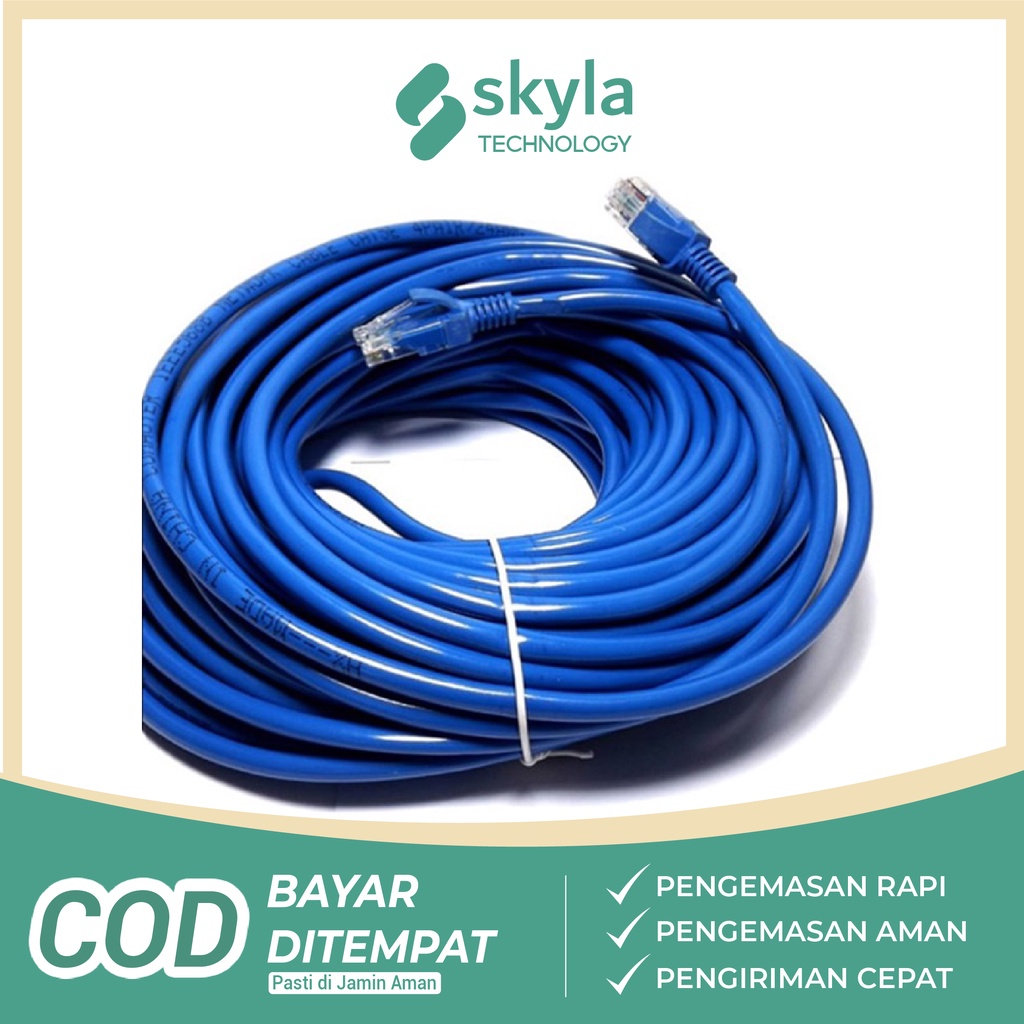 Jual Kabel LAN 20M Cat5E UTP Cable Ethernet Network Cable | Shopee ...