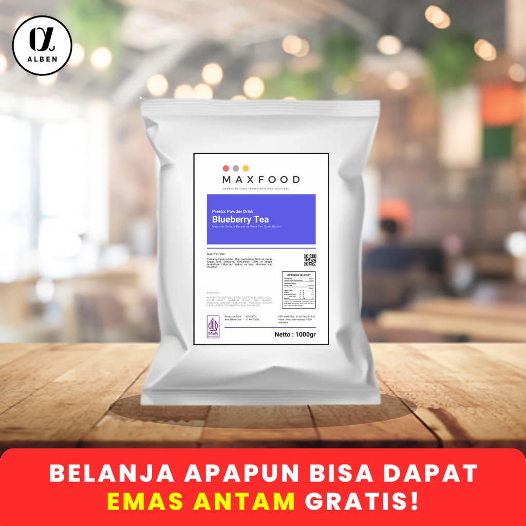 Jual Blueberry Tea/ Teh Bluberi/ Bubuk Minuman Blueberry Tea/ Blueberry ...