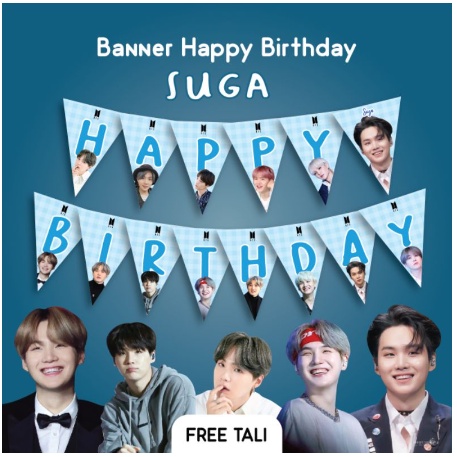 Jual BANNER HAPPY BIRTHDAY SUGA BTS HBD HIASAN ULANG TAHUN DEKORASI ULTAH PESTA KPOP HIASAN ...