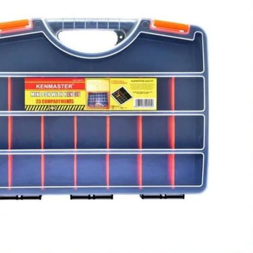 Jual Kenmaster Mini Tool Box With Handle 23 Compartment - Kotak Mur ...