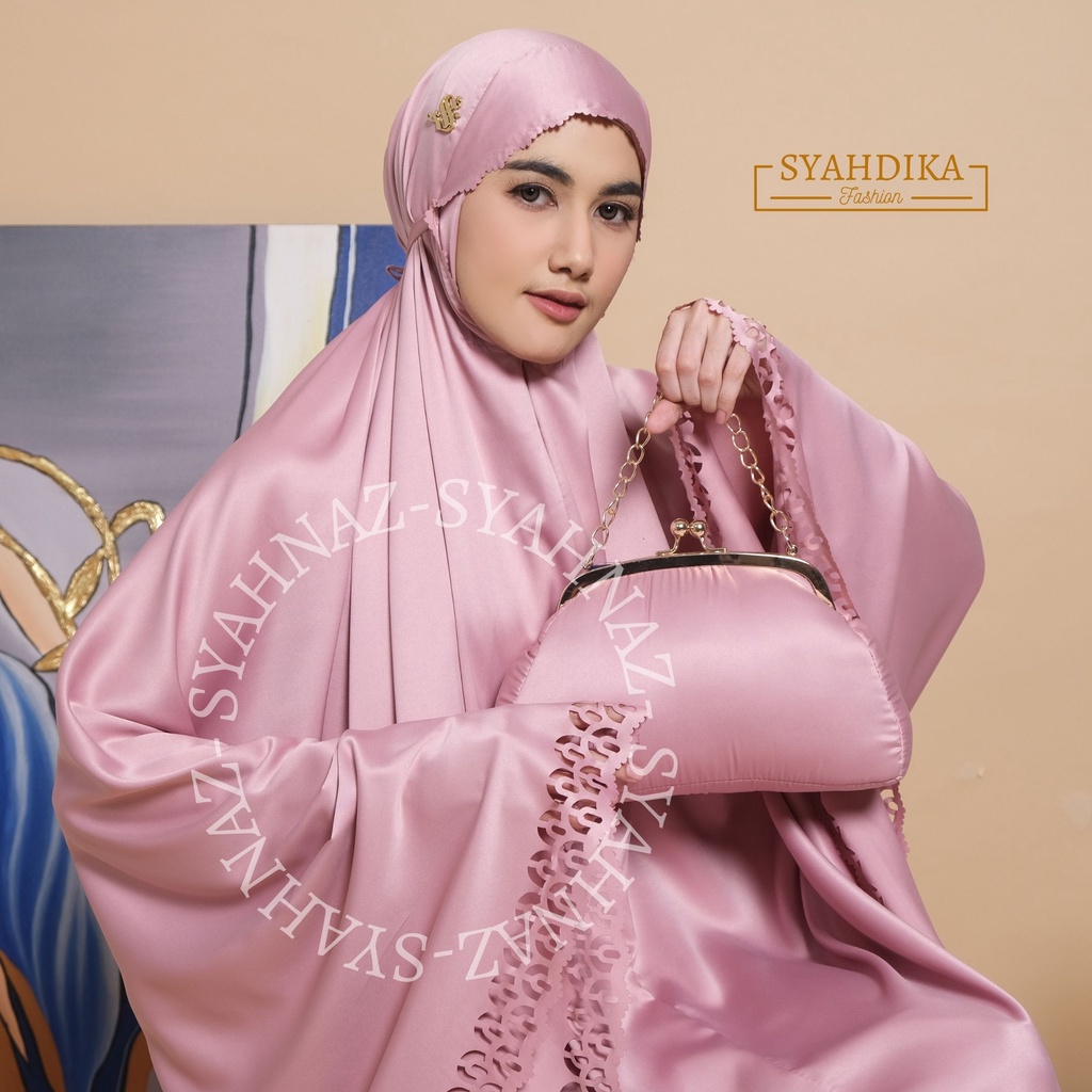 Jual Syahdika - Mukena Dewasa Daily 2in1 Syahnaz Laser Cut Shanum Plus Sajadah | Shopee Indonesia