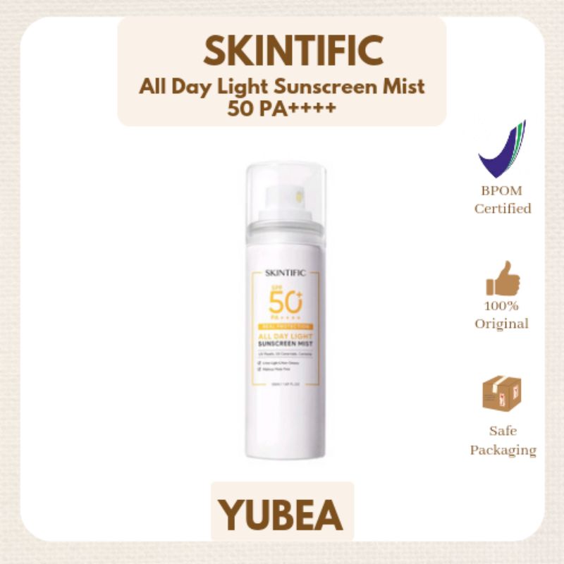 Jual SKINTIFIC ALL DAY LIGHT SUNSCREEN MIST SPRAY SPF 50 PA++++ 50 ML | Shopee Indonesia