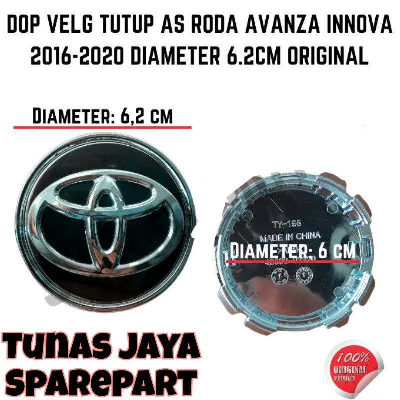Jual Dop velg Tutup As Roda Avanza Innova 2016-2020 Diameter 6.2 cm ...