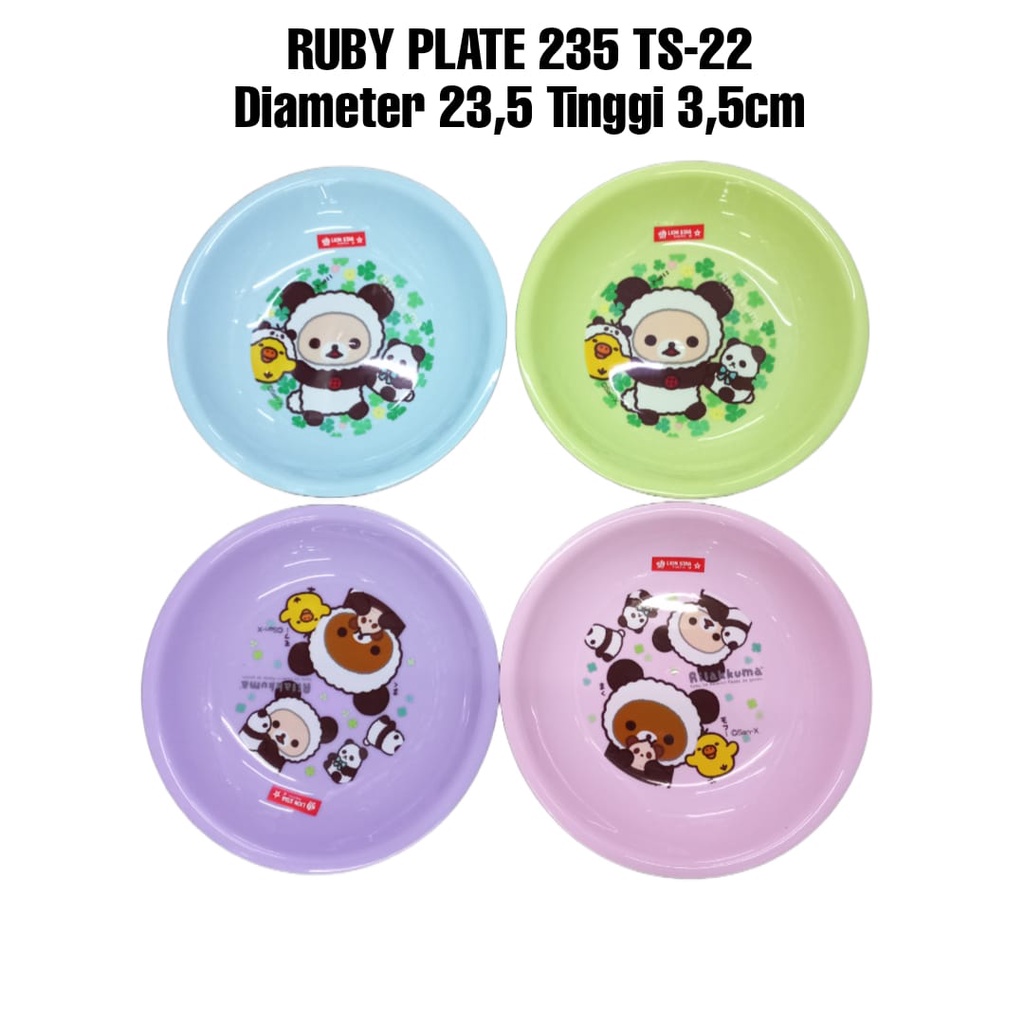 Jual RUBY PLATE 235 MM TS-22 LION STAR PIRING PLASTIK ANAK BERGAMBAR ...