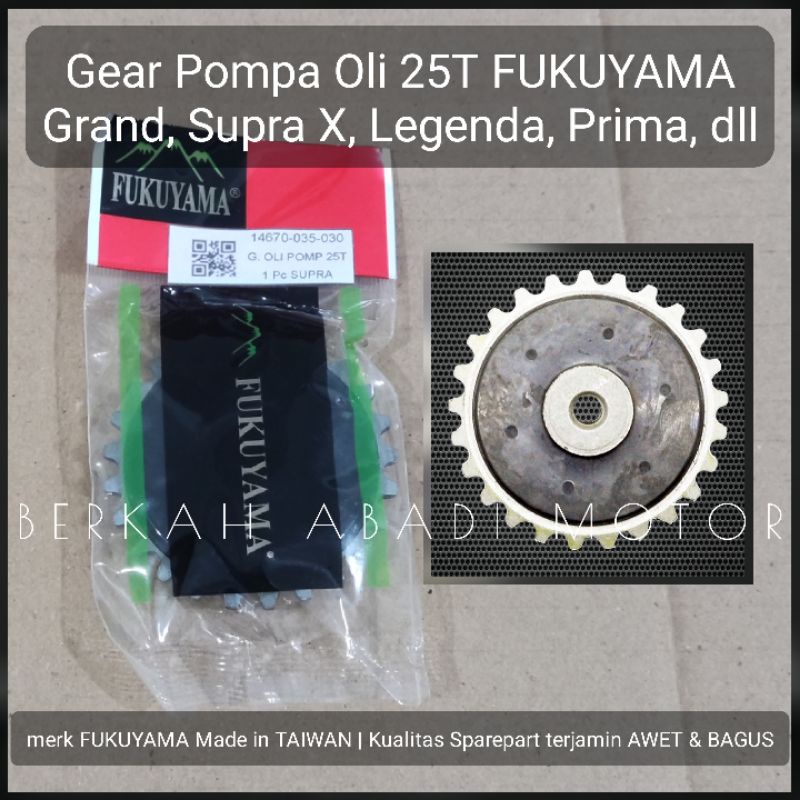Jual Gear Gigi Pompa Oli 25T Supra X Grand FUKUYAMA | Made in Taiwan GER Oil GIR Oil Pump Prima ...