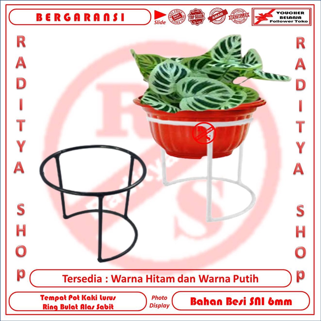 Jual Tempat Pot Dari Besi Ring Bundar Alas Sabit Kaki Lurus | Raditya ...