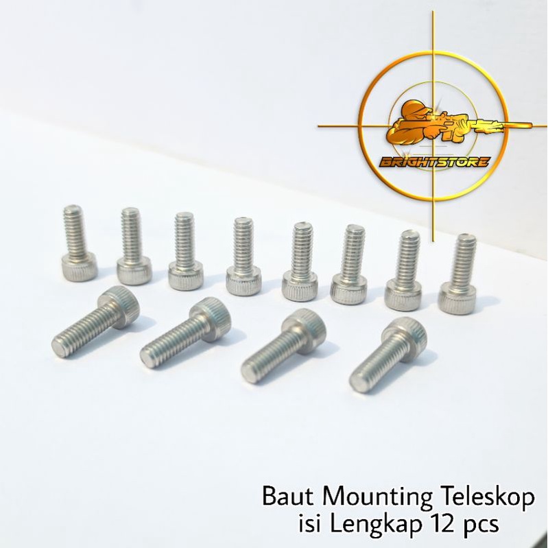 Jual Baut Mounting Telescope - Baut Monting Teleskop Stenlis isi 12 pcs ...