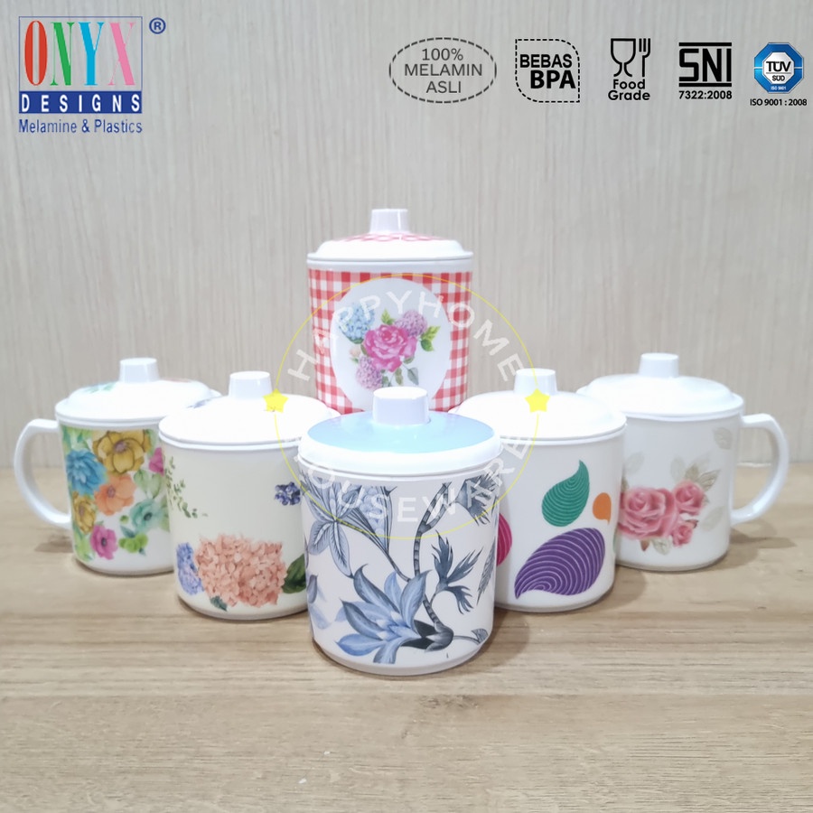 Jual Terlaris Mug Gelas Cangkir Melamin Besar + Tutup 600Ml Melamin ...