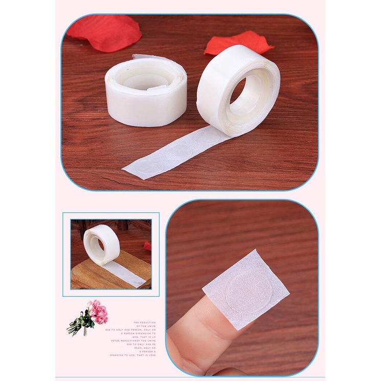 Jual 100pcs Double Tape Bulat 1cm 10mm Lem Balon dekorasi dinding diy ...